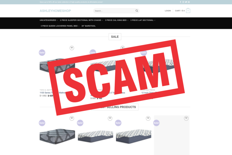 Ashleyhomeshop.shop is a SCAM!