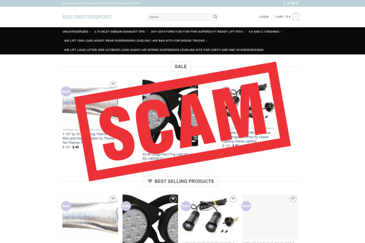 Bolomotorsport.shop is a SCAM!