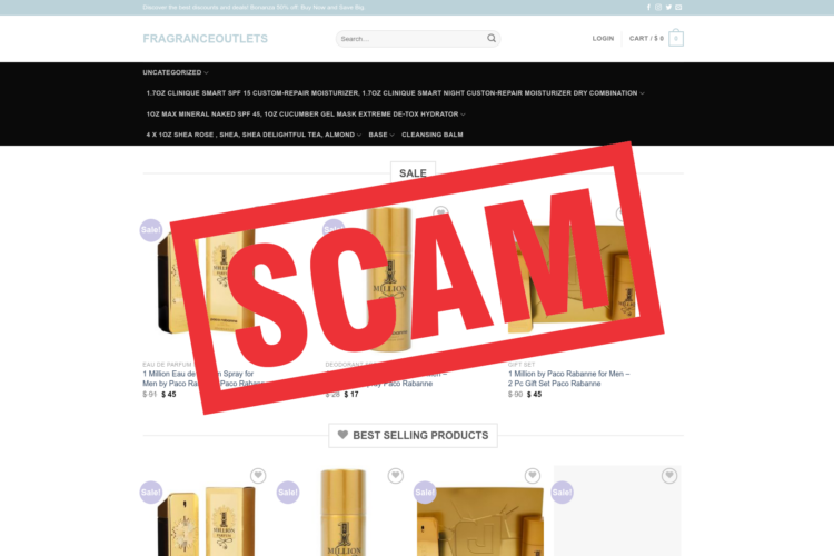Fragranceoutlets.shop is a SCAM!