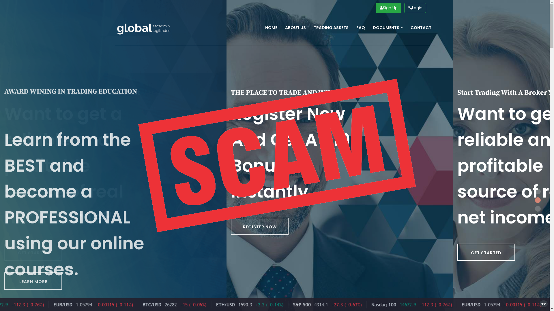 Globalsecadminlegitrades.com is a SCAM!
