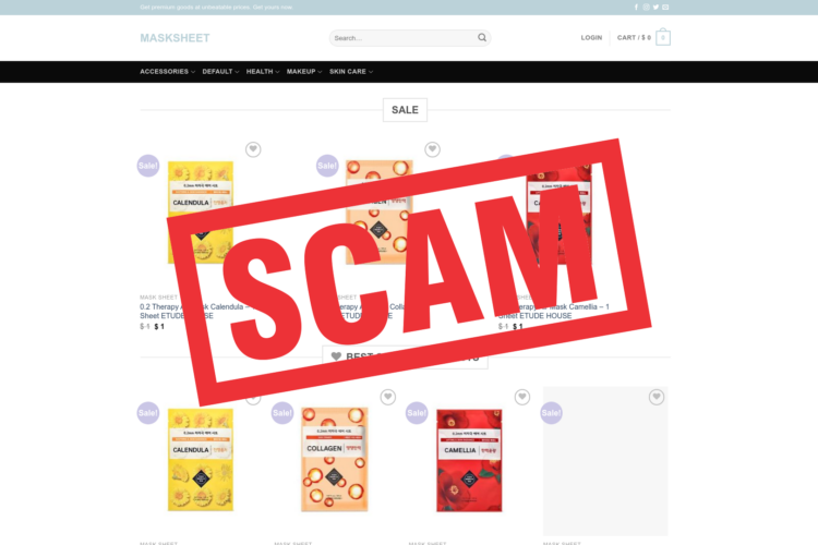 Masksheet.shop is a SCAM!