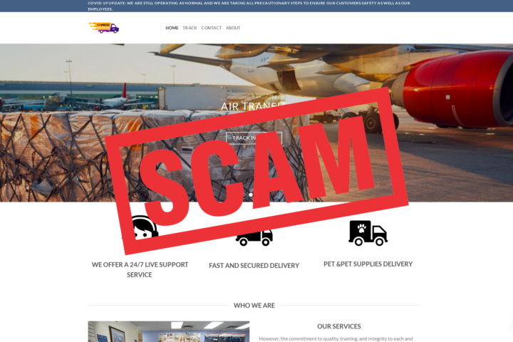 Expressdeliveryroute.site is a SCAM!