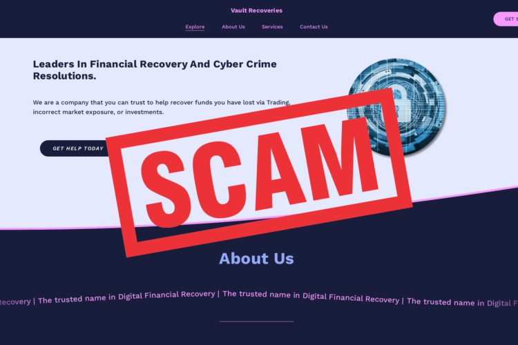 Vaultrecoveries.net is a SCAM!