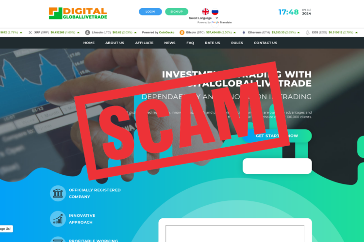 Digitalgloballivetrade.net is a SCAM!