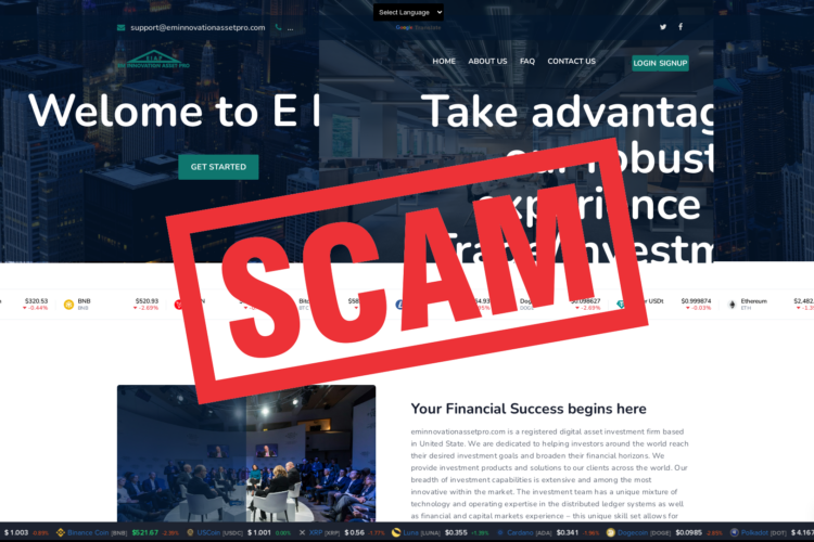 Eminnovationassetpro.com is a SCAM!