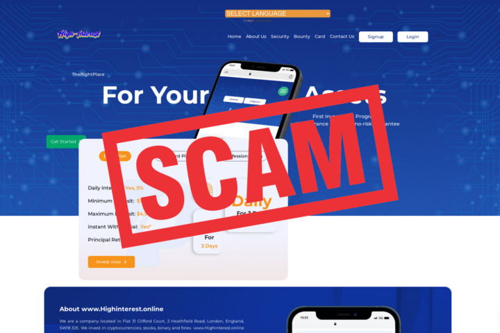 Highinterest.online is a SCAM!