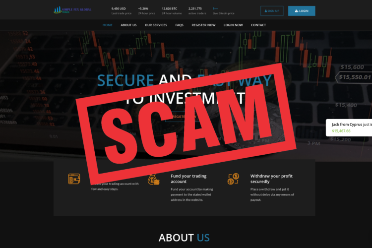 Simplefexglobatrad.com is a SCAM!