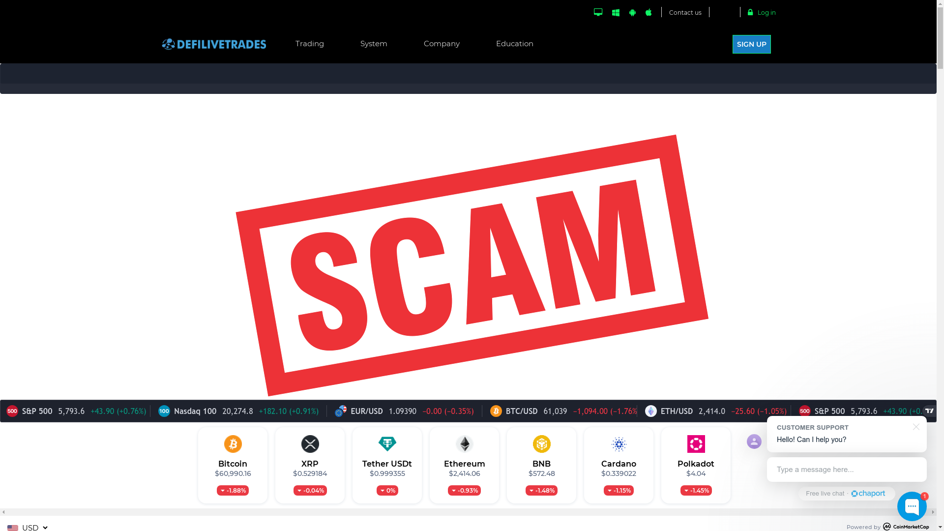 Defilivetrades.live is a SCAM!