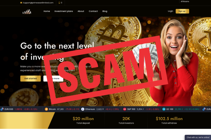 Primeassetlimited.com is a SCAM!