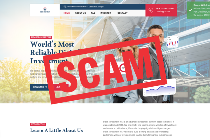 Stockinvestmentinc.com is a SCAM!
