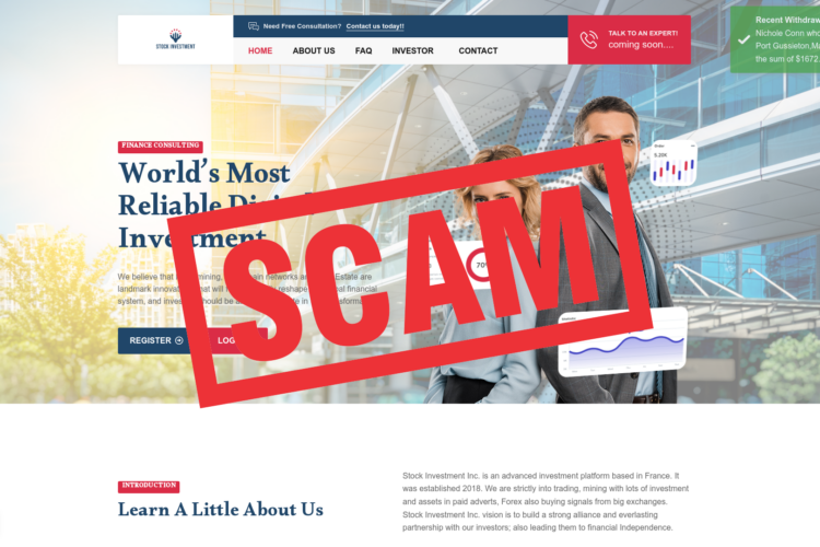 Stockinvestmentinc.com is a SCAM!