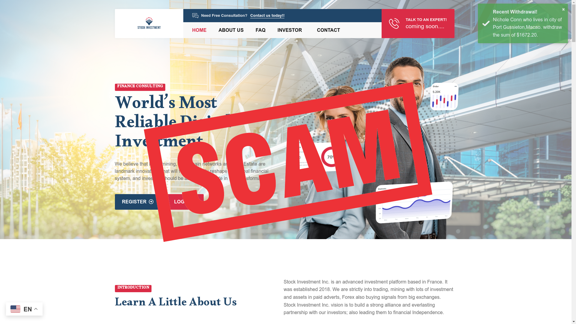 Stockinvestmentinc.com is a SCAM!