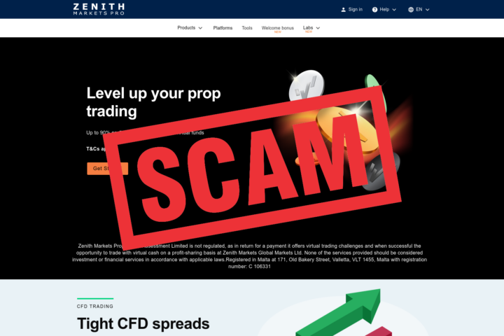 Zenithmarkets.pro is a SCAM!